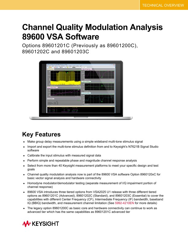 Channel Quality Modulation Analysis 89600 VSA Software PDF Asset Page | Keysight